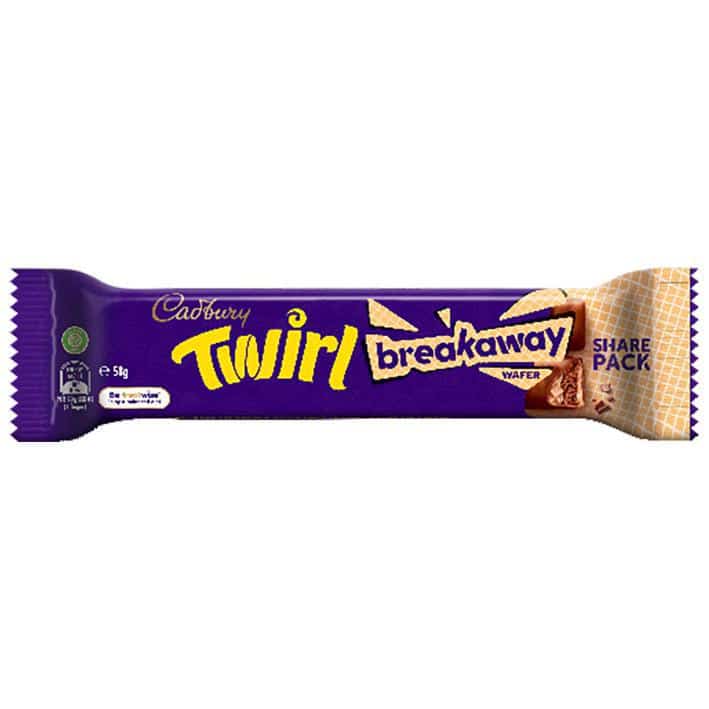 Cadbury Dairy Twirl Breakaway Wafer - Share Pack 48g Bar - Australian ...