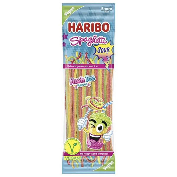German Haribo Sour Spaghetti – Slush Ice Flavor – Vegan | Economy Candy